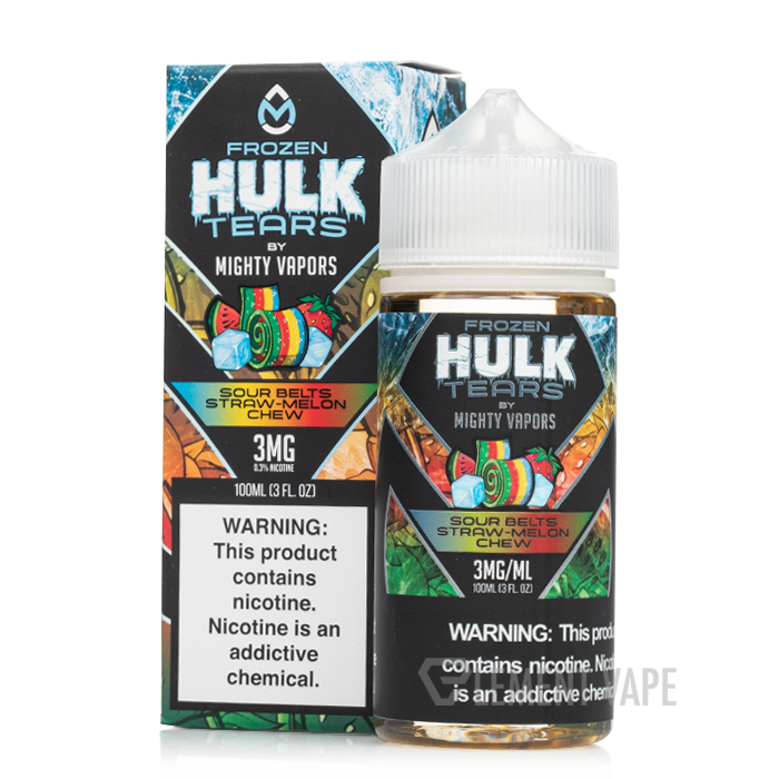 Frozen Sour Belts Straw Melon Chew - Hulk Tears - 100mL $9.99