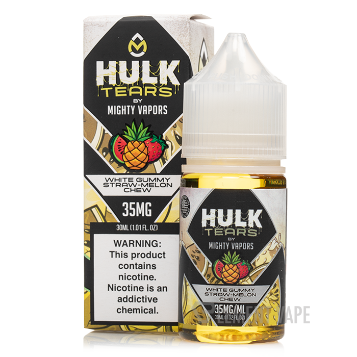White Gummy Straw Melon Chew - Hulk Tears Salts - 30mL $9.99
